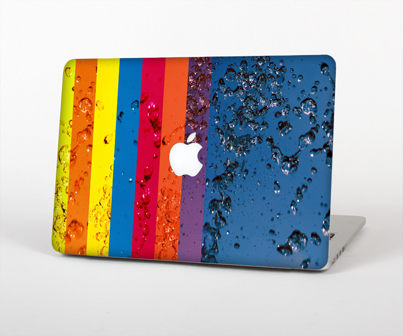 The Rainbow Colored Water Stripes Skin Set for the Apple MacBook Pro 1 ...