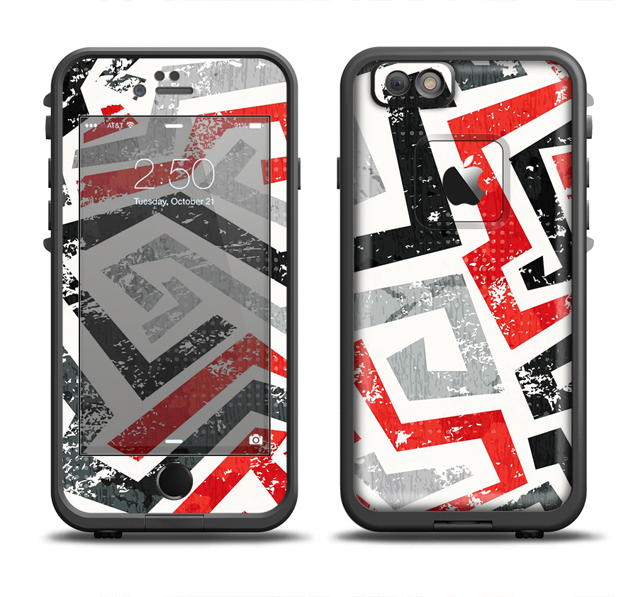 the red-gray-black abstract v3 pattern Apple iPhone 6/6s Plus LifeProof ...