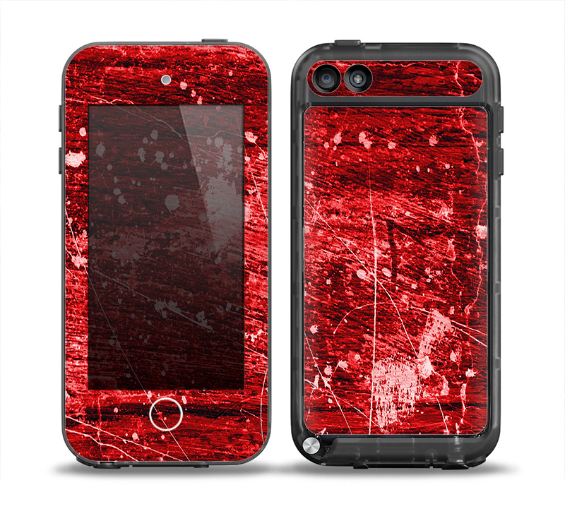 The Red Grunge Paint Splatter Skin for the iPod Touch 5th Generation f ...
