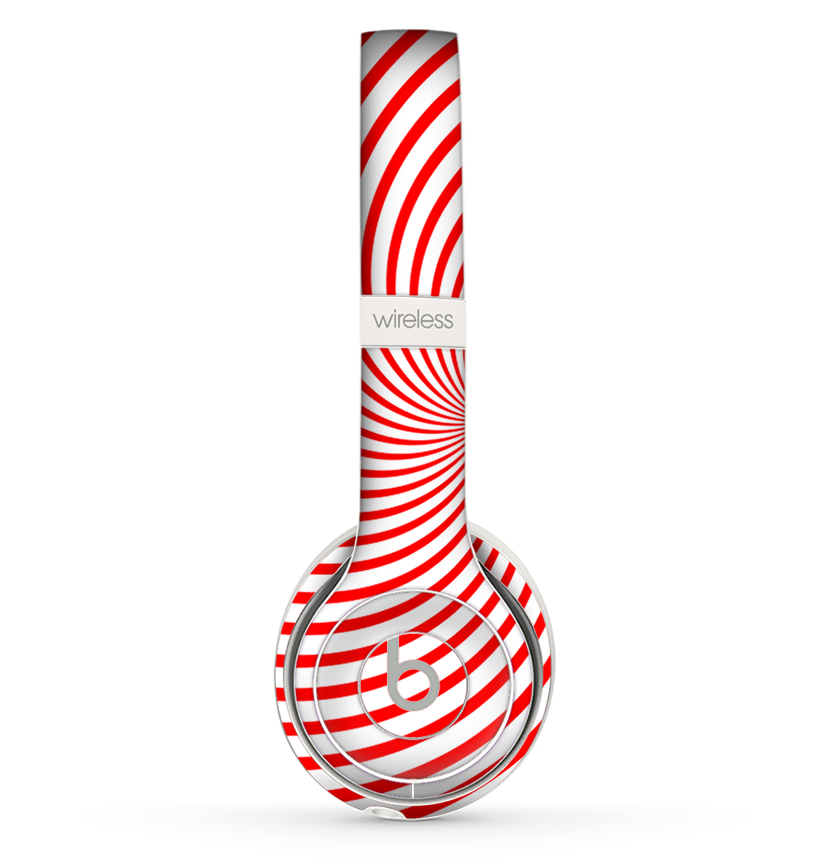 The Red & White Hypnotic Swirl Skin Set for the Beats by Dre Solo 2 Wi ...