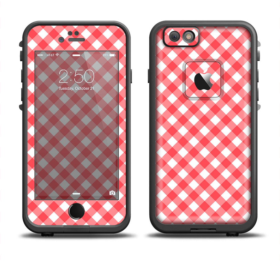 the red white plaid Apple iPhone 6/6s Plus LifeProof Fre Case Skin Set ...