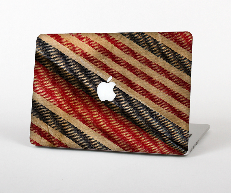 The Red and Black Striped Fabric Skin Set for the Apple MacBook Pro 15 ...