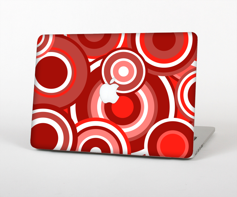 The Red and White Layered Vector Circles Skin Set for the Apple MacBoo ...