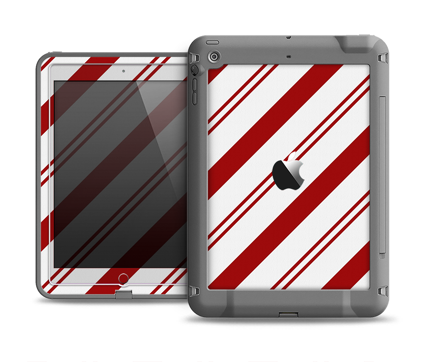 The Red and White Slanted Vector Stripes Apple iPad Air LifeProof Fre ...