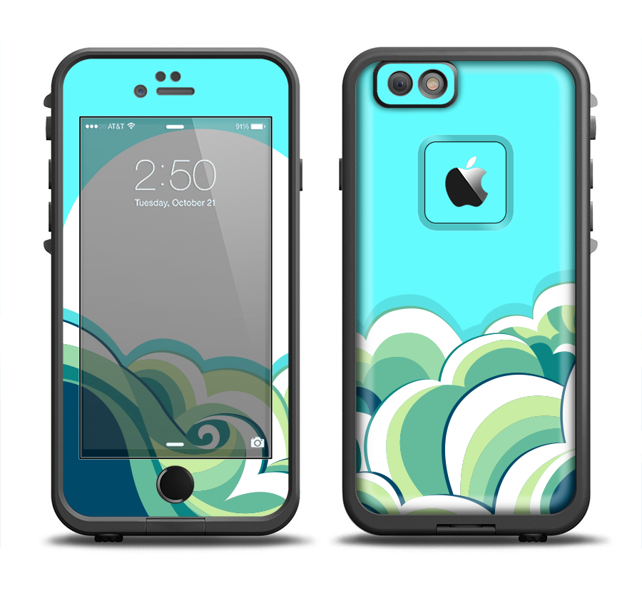 the retro blue vintage vector wave Apple iPhone 6/6s Plus LifeProof Fre ...