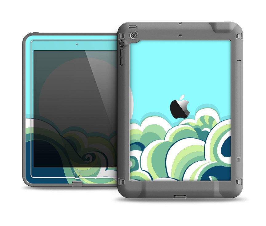 The Retro Blue Vintage Vector Wave Apple iPad Air LifeProof Fre Case S ...