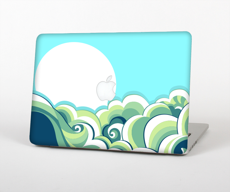 The Retro Blue Vintage Vector Wave Skin Set for the Apple MacBook Pro ...