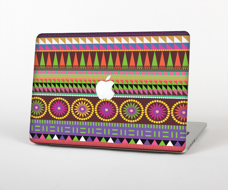 The Retro Colored Modern Aztec Pattern V63 Skin Set for the Apple MacB ...