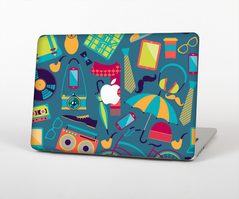 The Retro Colorful Hipster Pattern V2 Skin Set for the Apple MacBook A ...