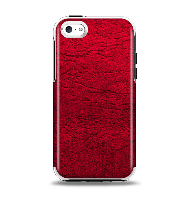 The Rich Red Leather Apple iPhone 5c Otterbox Symmetry Case Skin Set ...