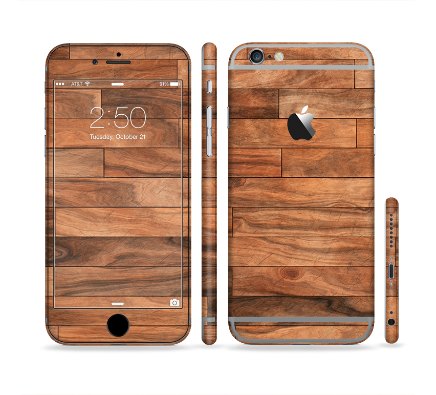 The Rich Wood Planks Sectioned Skin Series for the Apple iPhone 6/6s P ...
