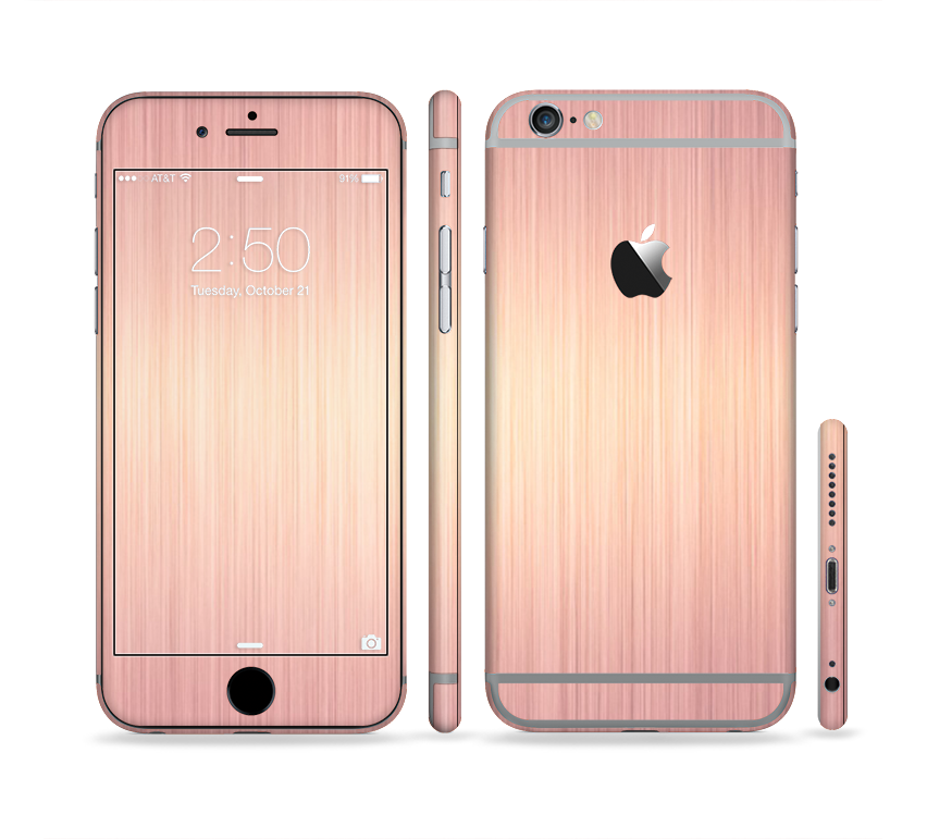The Rose Gold Brushed Surface Sectioned Skin Series for the Apple iPho ...