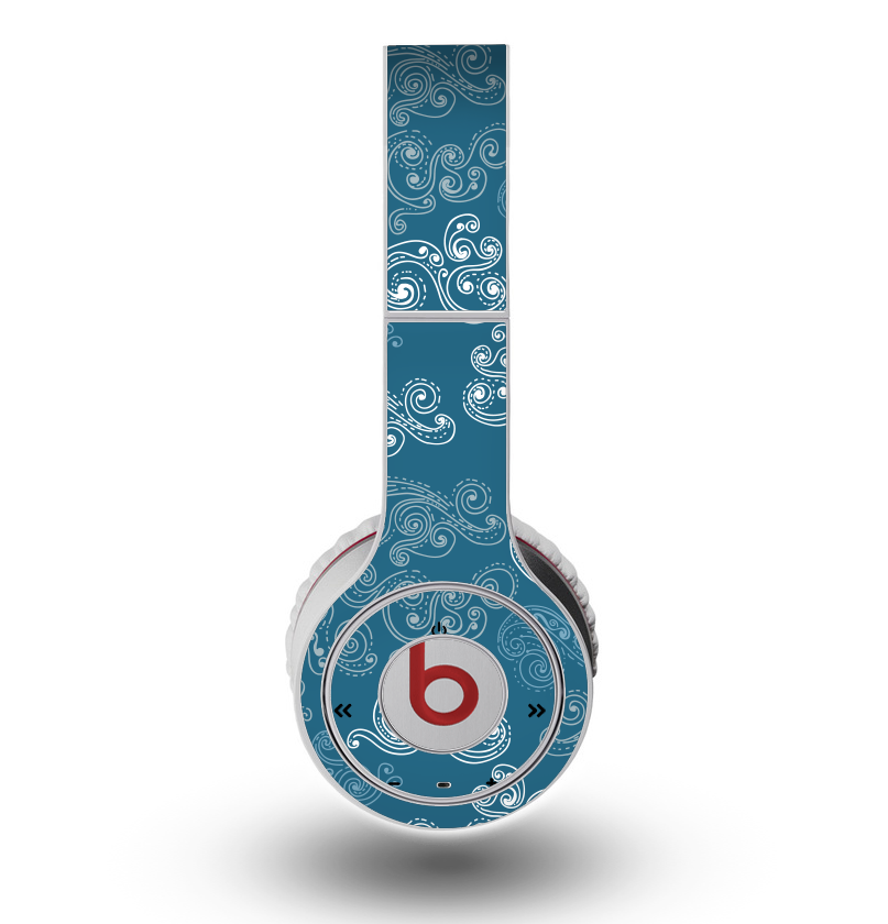 The Seamless Blue and White Paisley Swirl Skin for the Original Beats ...