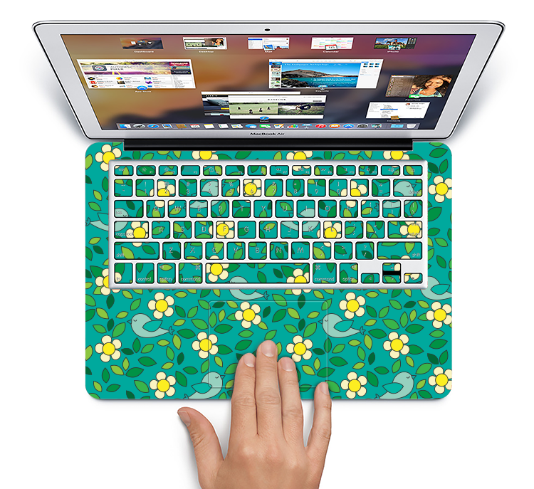 The Shades of Green Vertical Stripes Skin Set for the Apple MacBook Pr ...