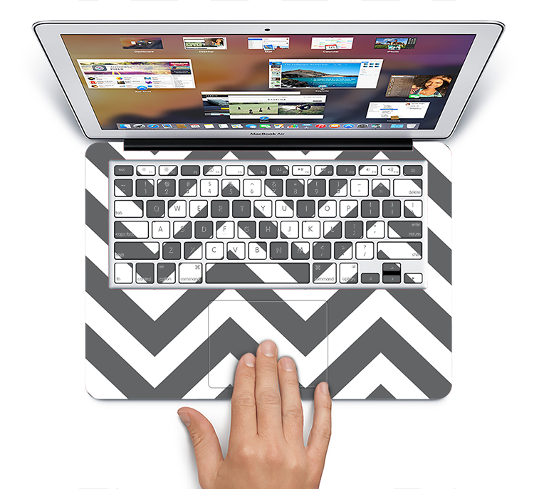 The Sharp Layered Black & Gray Chevron Pattern Skin Set for the Apple ...