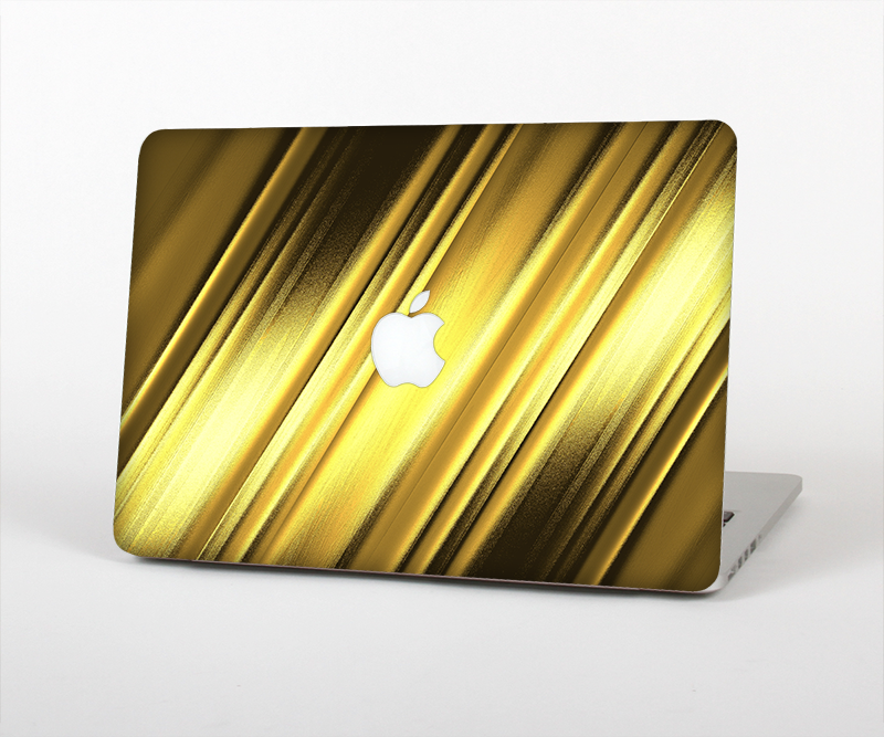 The Shimmering Slanted Gold Texture Skin Set for the Apple MacBook Pro ...