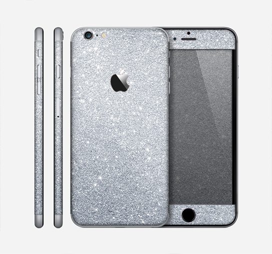 The Silver Sparkly Glitter Ultra Metallic Skin for the Apple iPhone 6 ...
