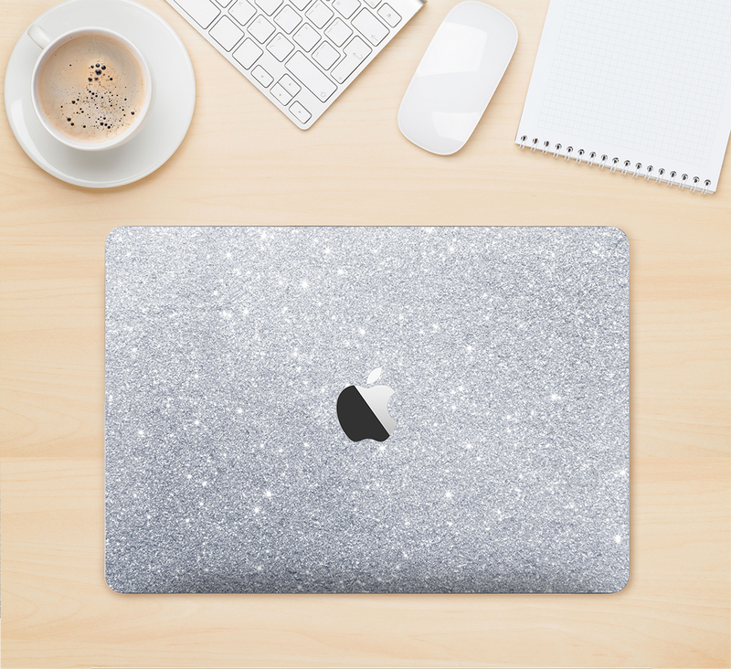 The Silver Sparkly Glitter Ultra Metallic Skin Kit for the 12" Apple M ...