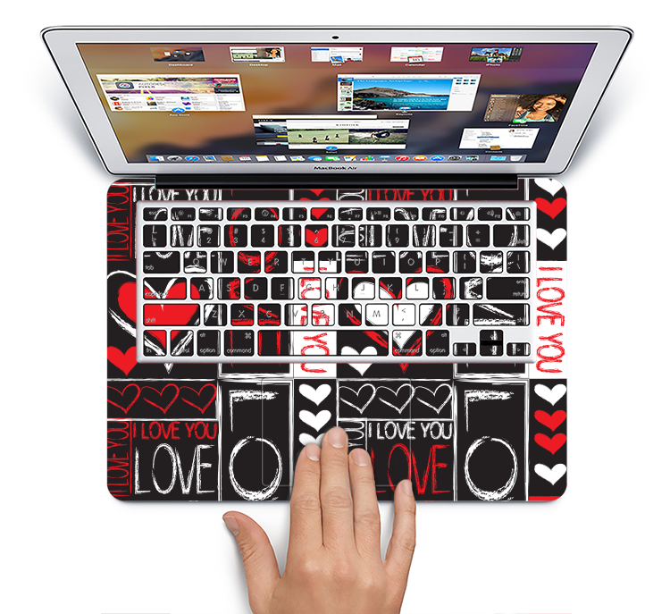The Sketch Love Heart Collage Skin Set for the Apple MacBook Pro 15" w ...