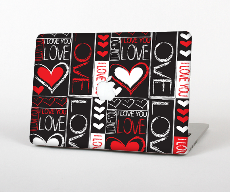 The Sketch Love Heart Collage Skin Set for the Apple MacBook Pro 15" w ...