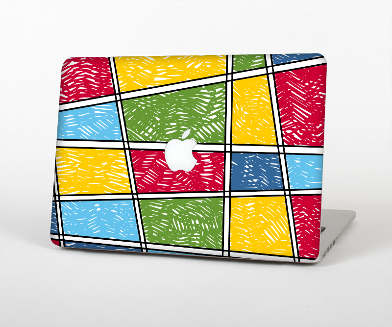 The Sketched Colorful Uneven Panels Skin Set for the Apple MacBook Pro ...