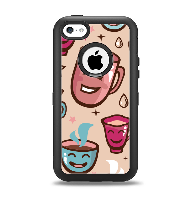 The Smiley Coffee Mugs Apple iPhone 5c Otterbox Defender Case Skin Set ...