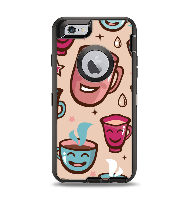 The Smiley Coffee Mugs Apple iPhone 6 Otterbox Defender Case Skin Set ...