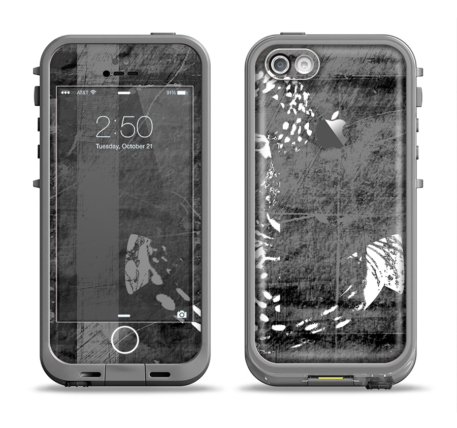 The Smudged White and Black Anchor Pattern Apple iPhone 5c LifeProof F ...