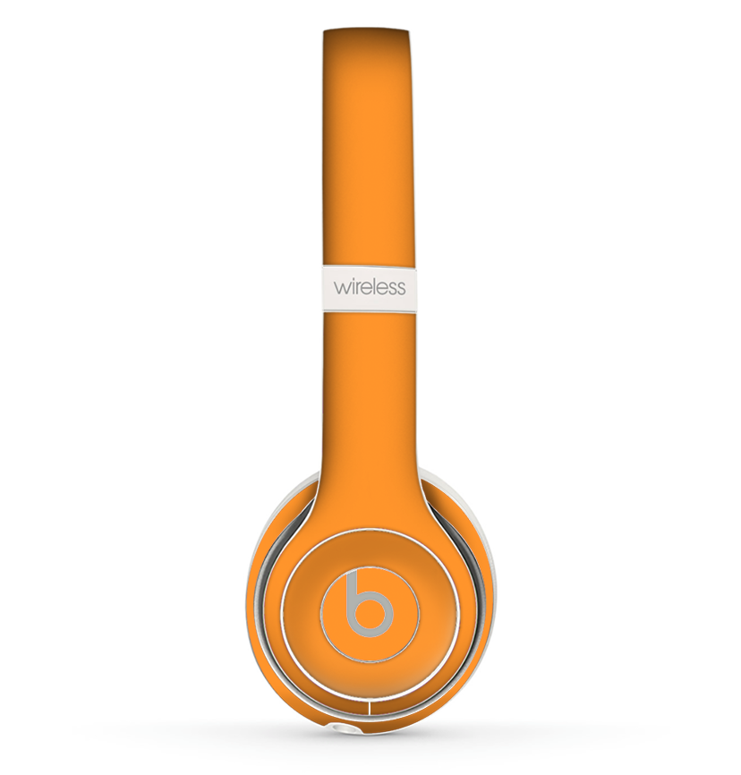 The Solid Orange Skin Set for the Beats by Dre Solo 2 Wireless Headpho ...