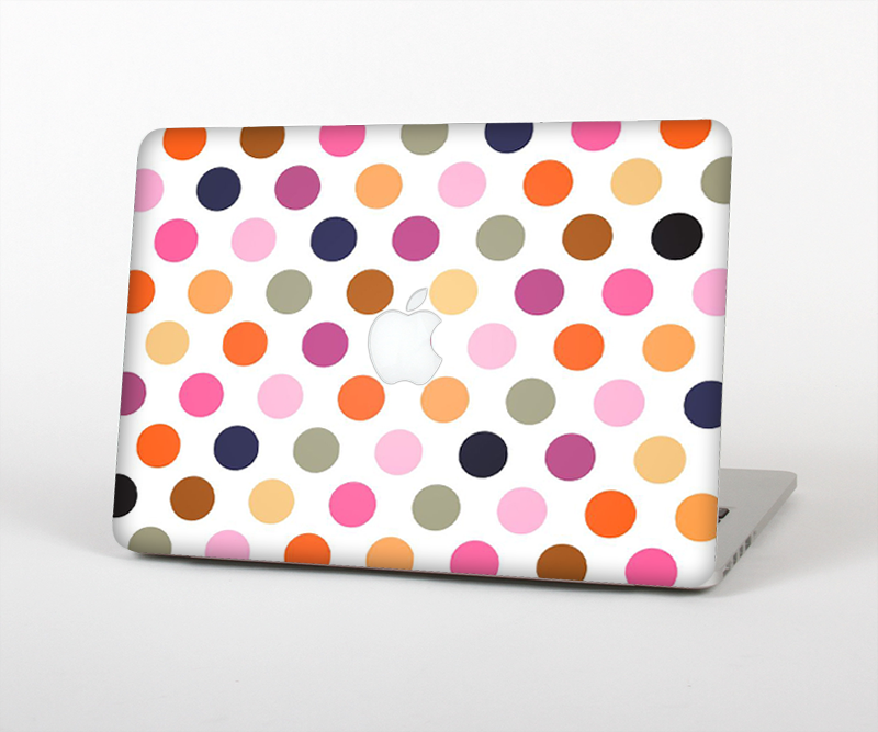 The Solid Pink & Blue Colored Polka Dots Skin Set for the Apple MacBoo ...