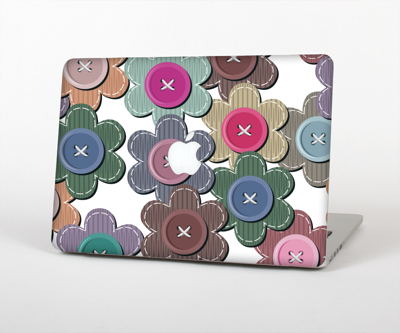 The Striped Vector Flower Buttons Skin Set for the Apple MacBook Pro 1 ...