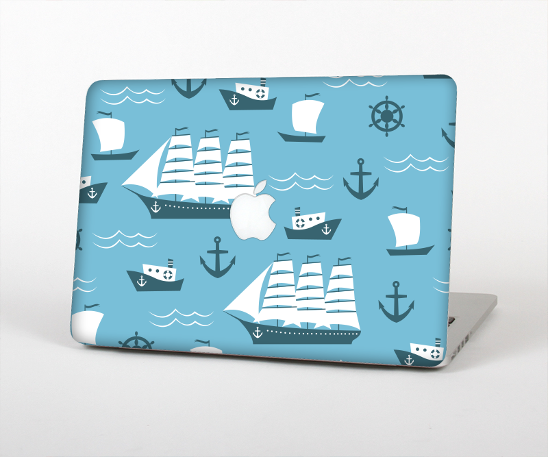 The Subtle Blue Ships and Anchors Skin Set for the Apple MacBook Air 1 ...