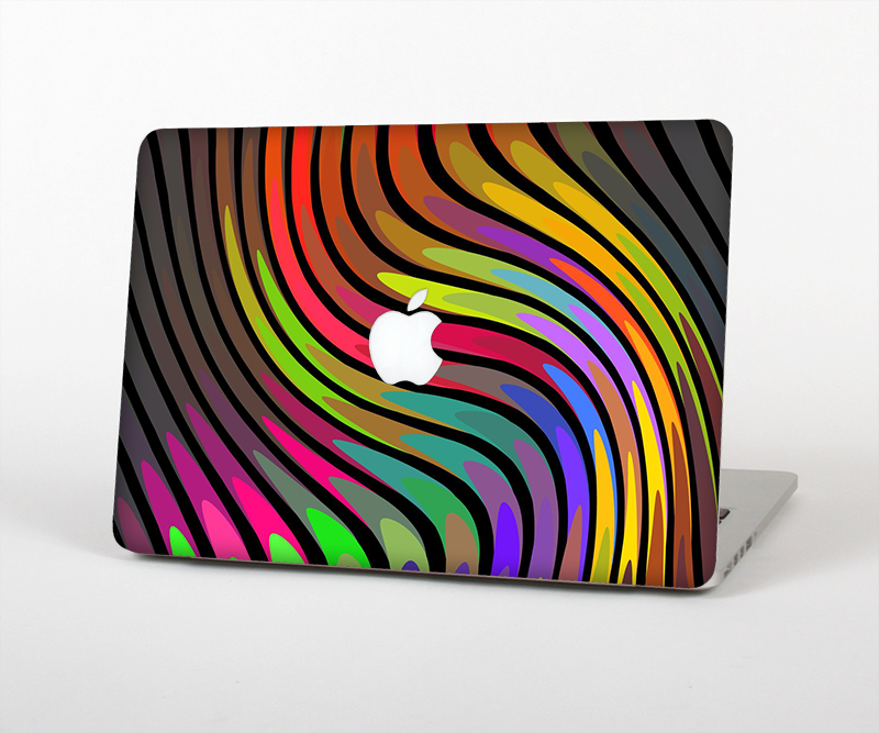 The Swirly Color Change Lines Skin Set for the Apple MacBook Pro 15" w ...