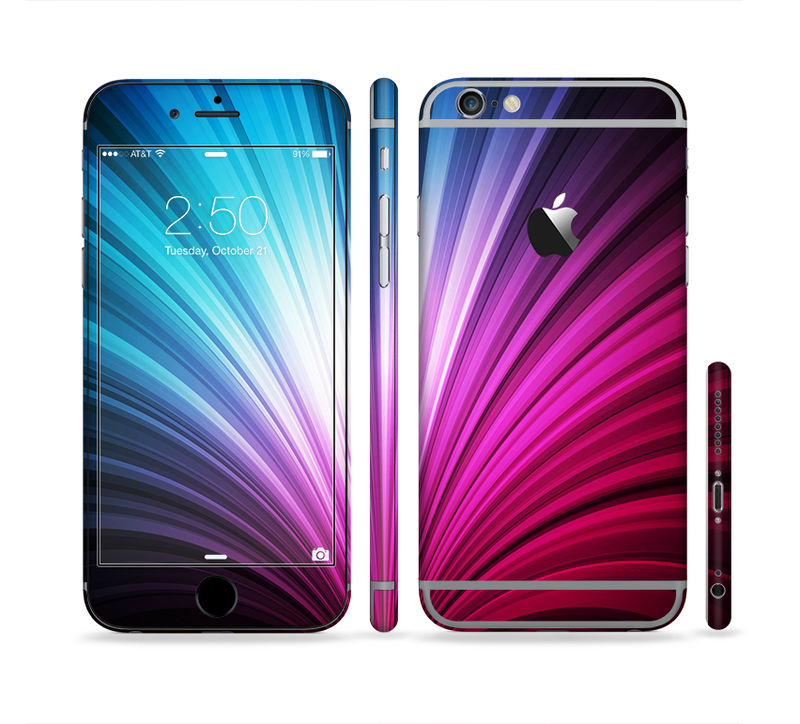 The Swirly HD Pink & Blue Lines Sectioned Skin Series for the Apple iP ...