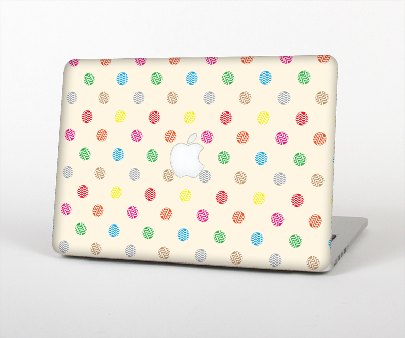 The Tan & Colored Laced Polka dots Skin Set for the Apple MacBook Pro ...