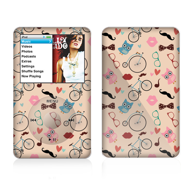 The Tan Colorful Hipster Icons Skin For The Apple iPod Classic ...