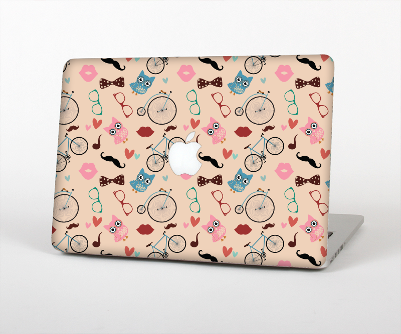 The Tan Colorful Hipster Icons Skin Set for the Apple MacBook Pro 15 ...