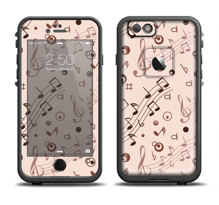 the tan music note pattern Apple iPhone 6/6s Plus LifeProof Fre Case ...