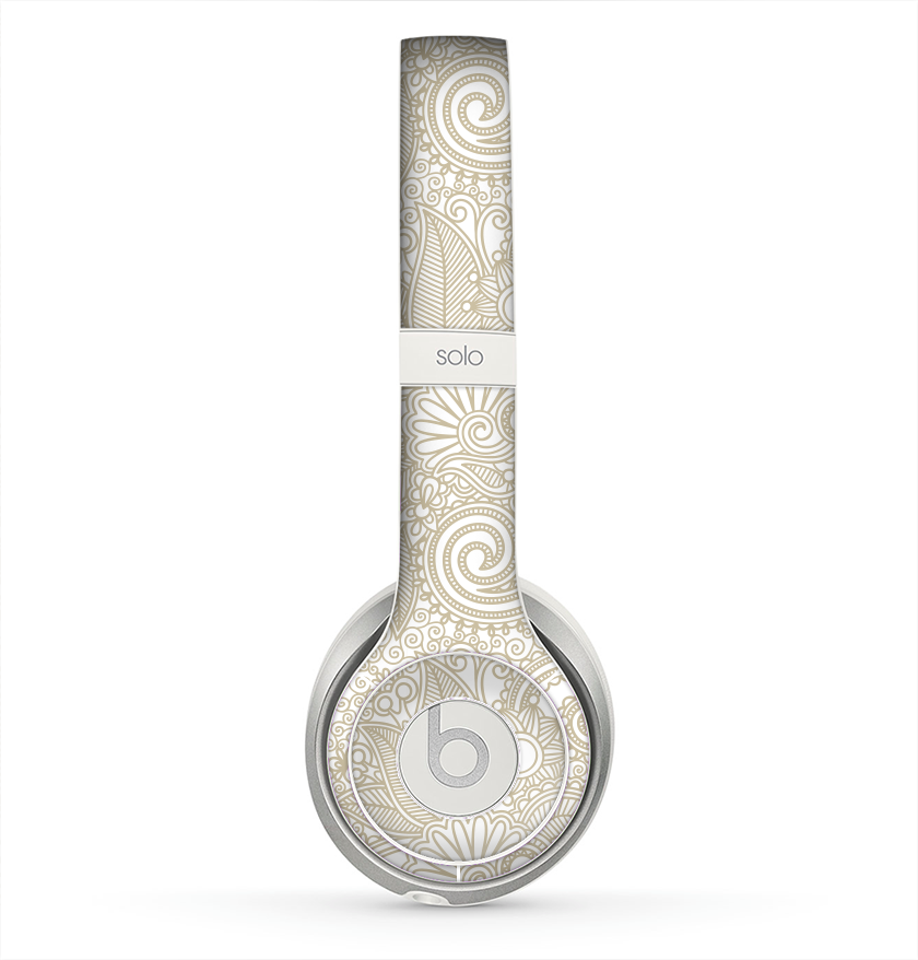 The Tan & White Vintage Floral Pattern Skin for the Beats by Dre Solo ...