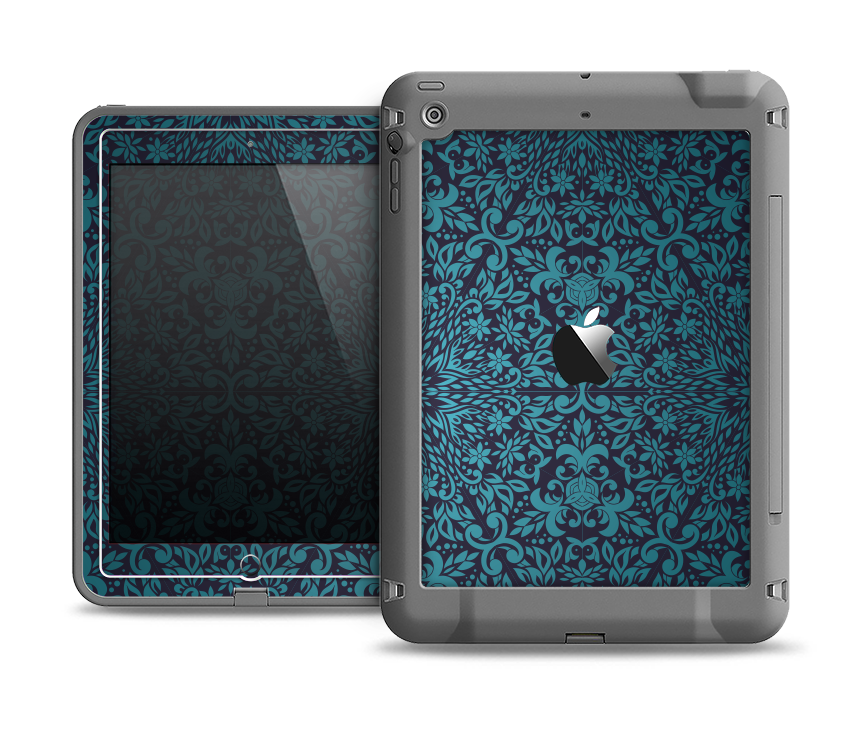 The Teal Floral Mirrored Pattern Apple iPad Air LifeProof Fre Case Ski ...