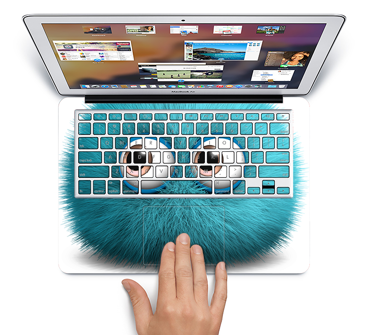 The Teal Fuzzy Wuzzy Skin Set for the Apple MacBook Pro 15" with Retin ...