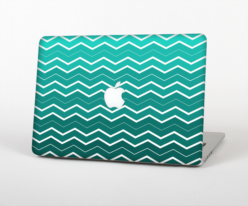 The Teal Gradient Layered Chevron Skin Set for the Apple MacBook Pro 1 ...