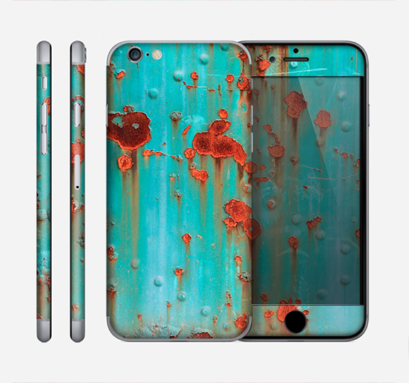 The Teal Metal with Rust Sectioned Skin Series for the Apple iPhone 6s ...