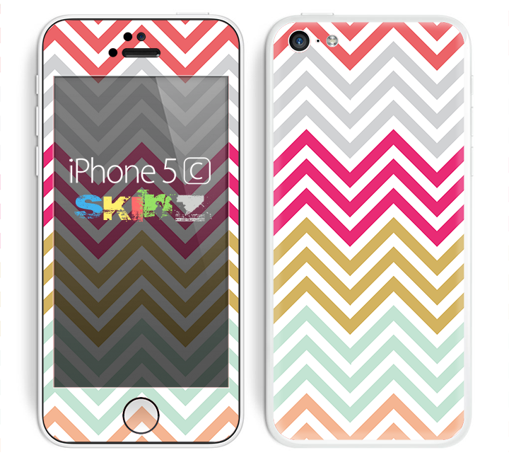 The Three-Bar Color Chevron Pattern Skin for the Apple iPhone 5c ...