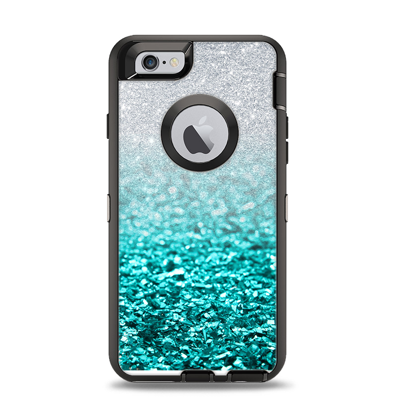 The Aqua Blue & Silver Glimmer Fade Apple iPhone 6 Otterbox Defender C ...