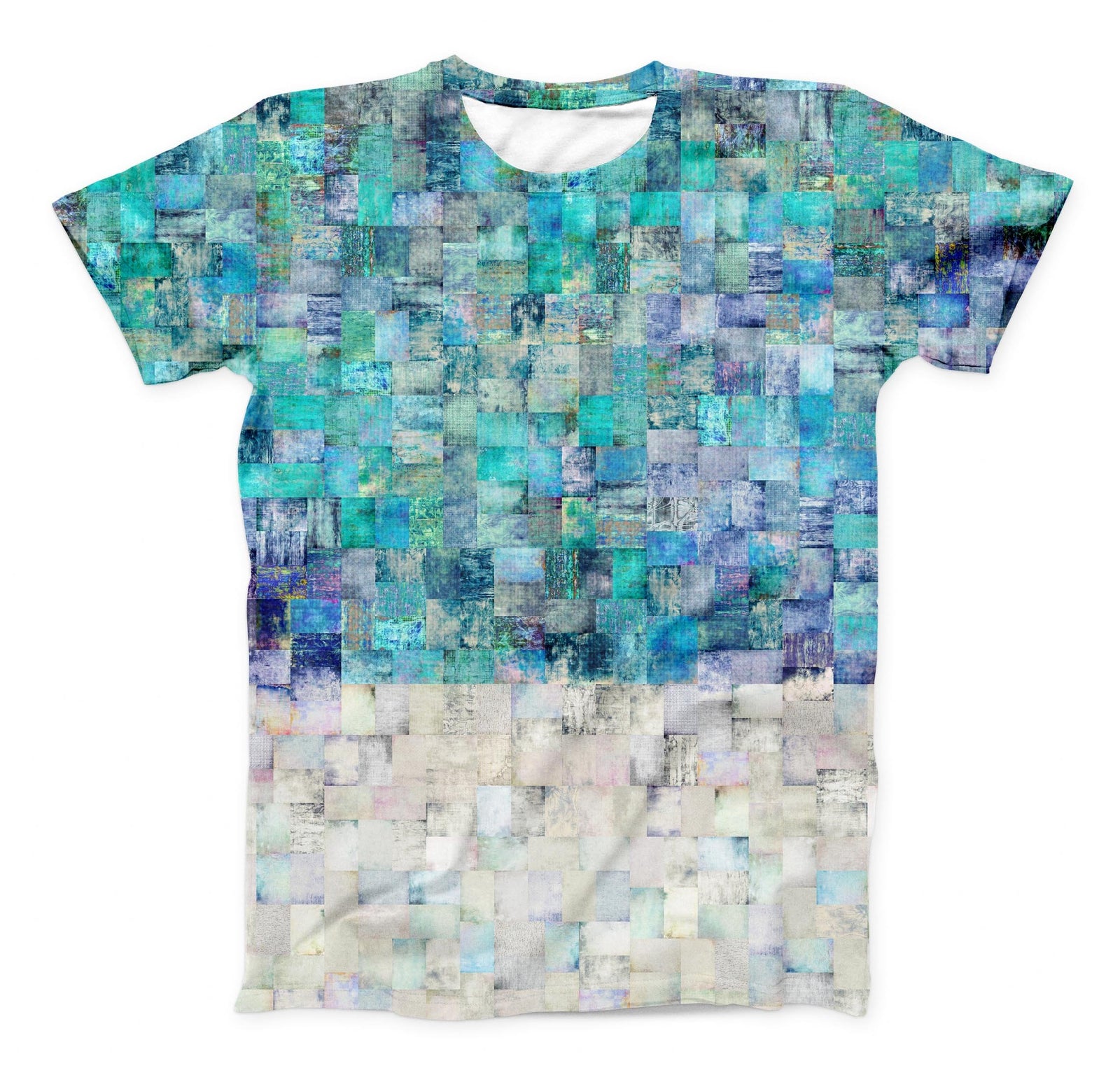 The Tiled Paint ink-Fuzed Unisex All Over Full-Printed Fitted Tee Shir ...