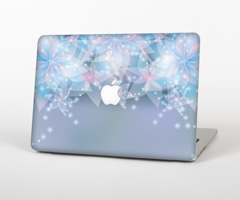 The Translucent Glowing Blue Flowers Skin Set for the Apple MacBook Pr ...