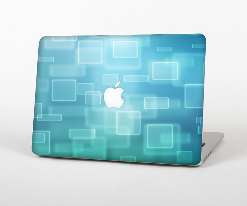 The Transparent Green & Blue 3D Squares Skin Set for the Apple MacBook ...
