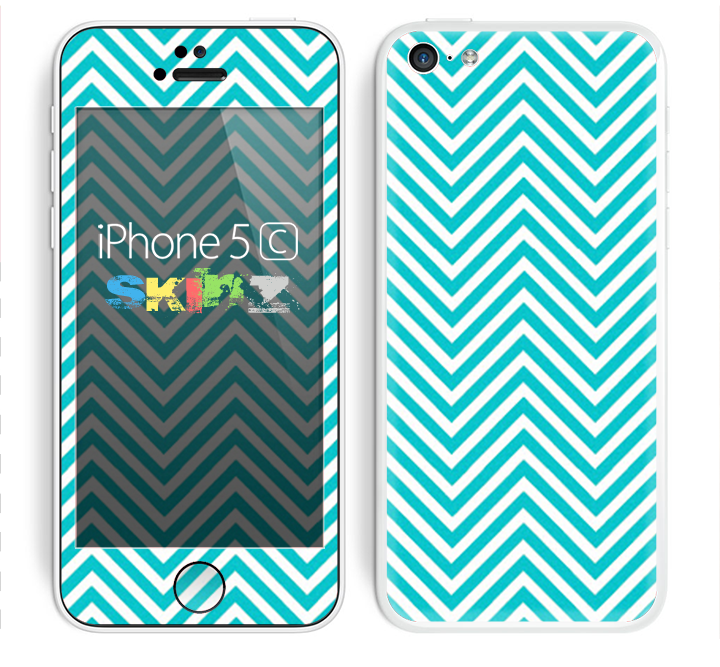 The Trendy Blue & White Sharp Chevron Pattern Skin for the Apple iPhon ...