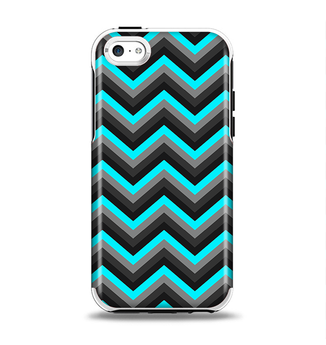 The Turquoise-Black-Gray Chevron Pattern Apple iPhone 5c Otterbox Symm ...